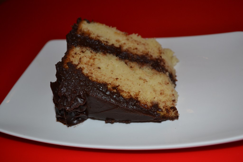 Rich Vanilla Cake with Fudge Frosting – Valerie